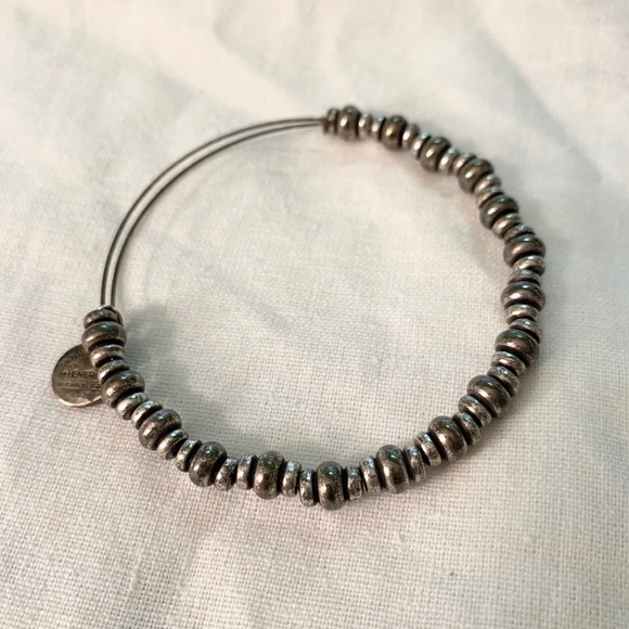 Alex and Ani | Jewelry | Alex And Ani Pewter Stacked Beads Bangle ...